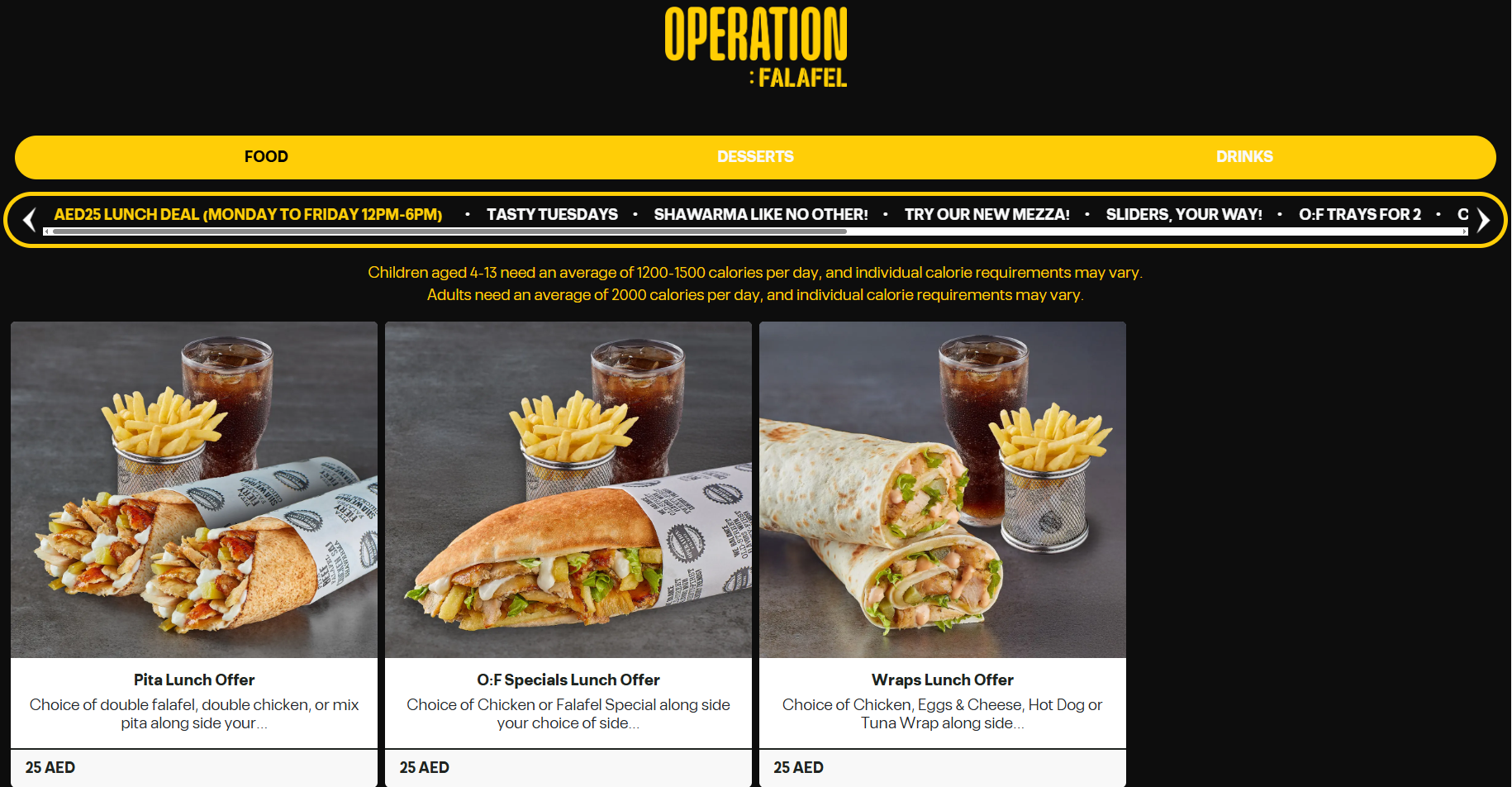 Operation Falafel UAE Menu Prices: Wraps, Bowls & Middle Eastern Flavors